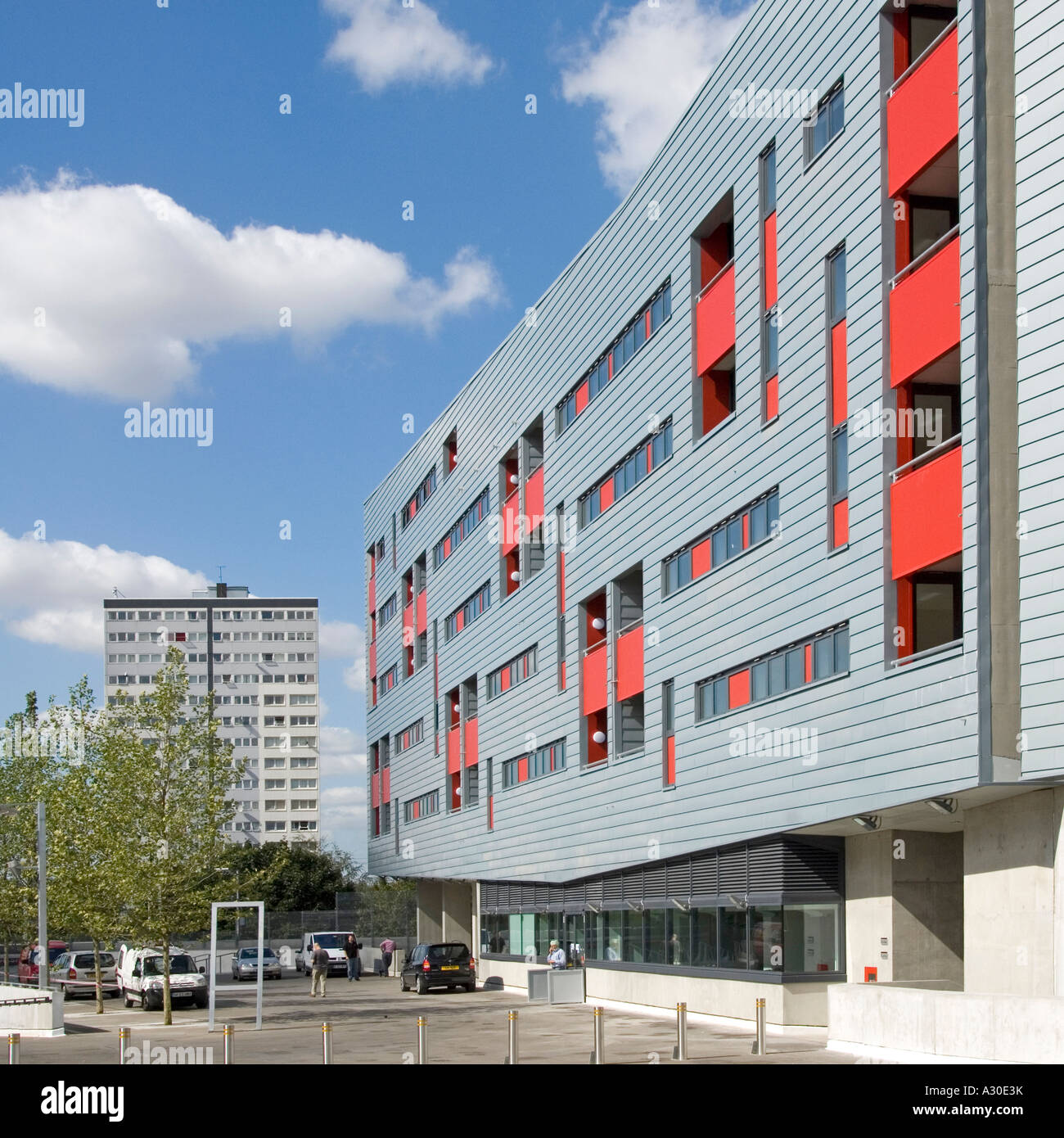 Apartment block housing development using modern building construction ...