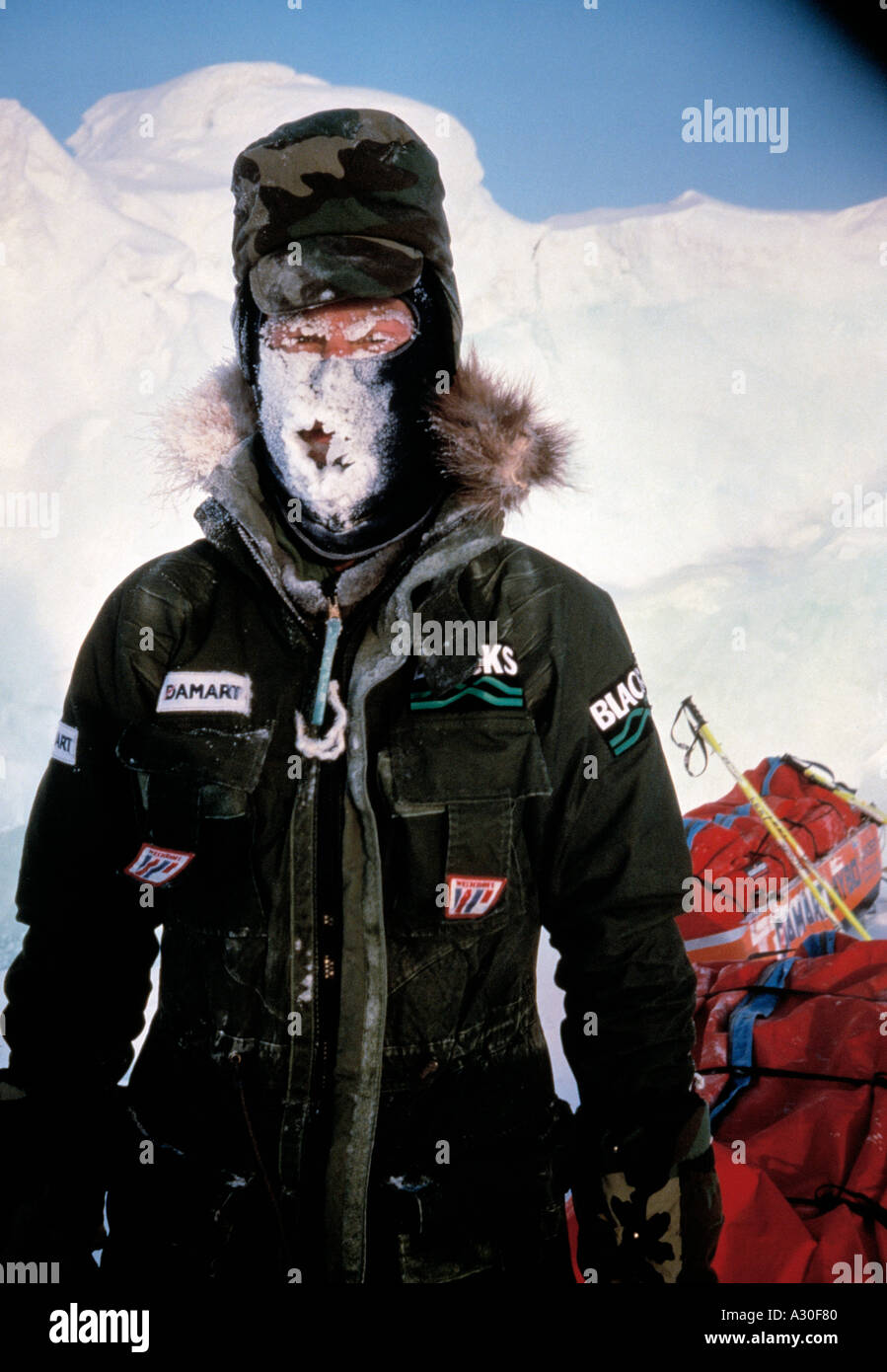 Ran Fiennes on the North Pole Unsupported attempt 1990 Stock Photo - Alamy