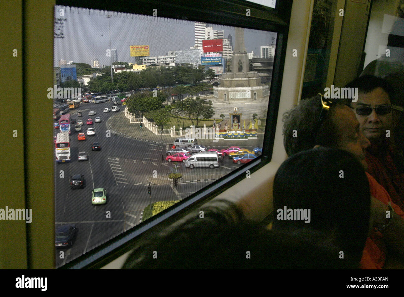 "Approaching Victory Monument on the BTS Skytrain in Bangkok Thailand ...