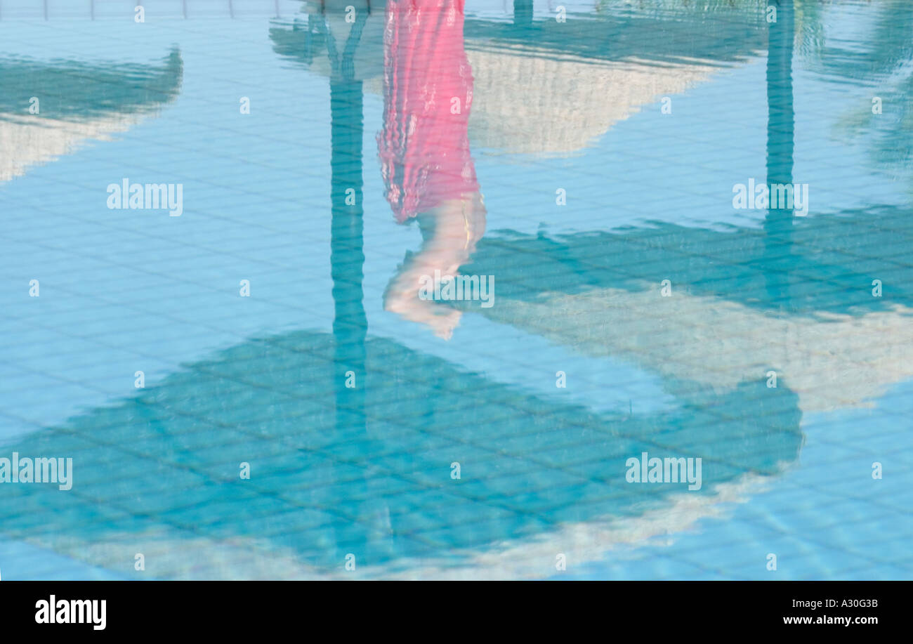 Reflection of Woman in Swimming Pool Stock Photo - Alamy