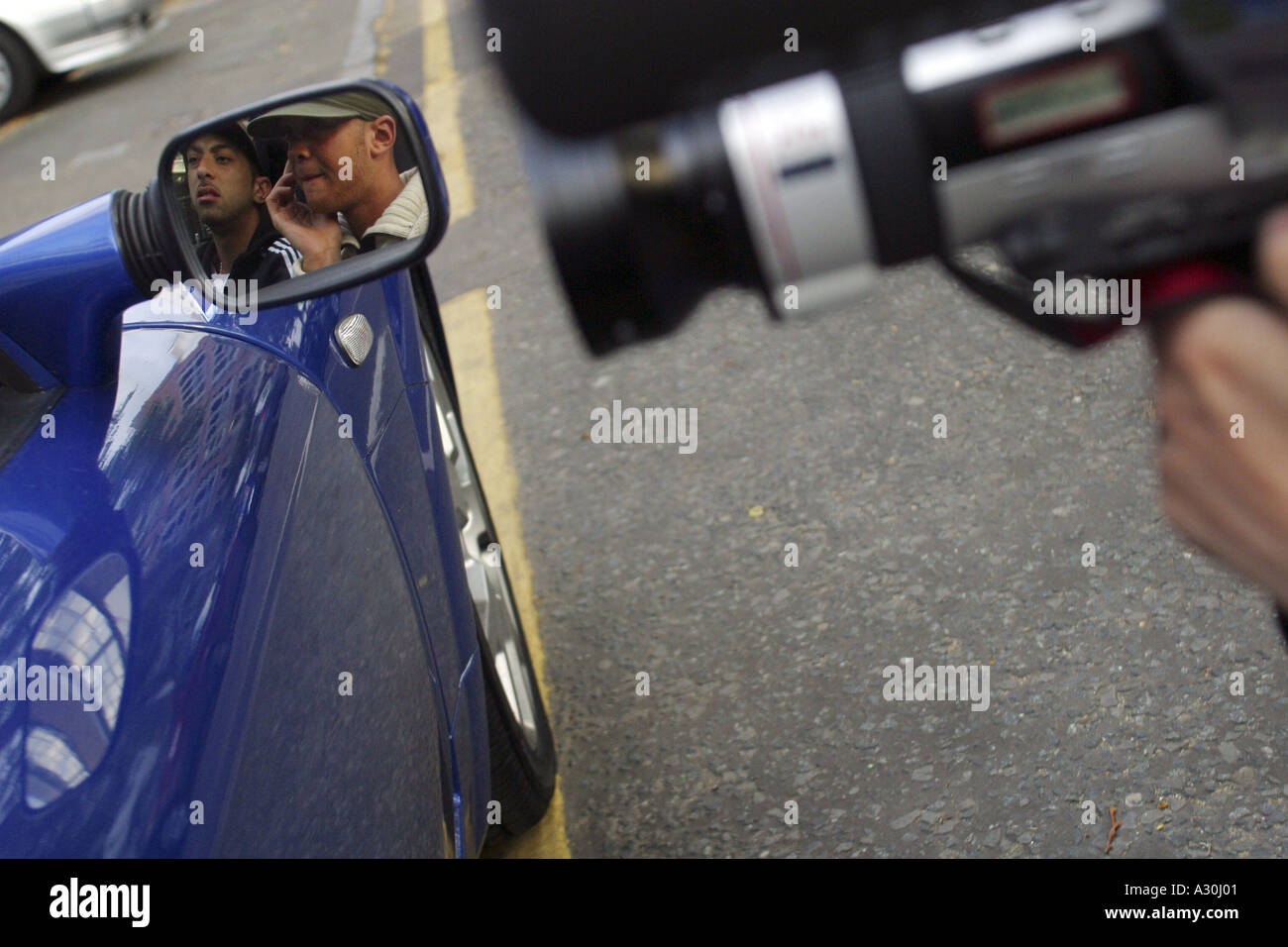 Members of the Roll Deep Crew inside a Vauxhall car as part of looking ...