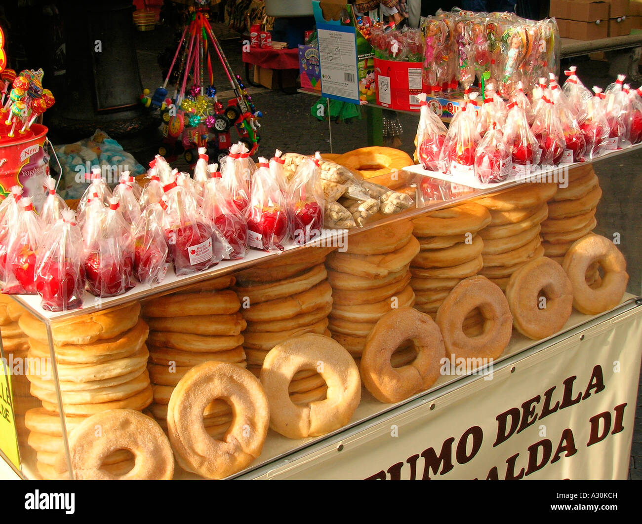 ITALIAN DOUGHNUT STALL Stock Photo - Alamy