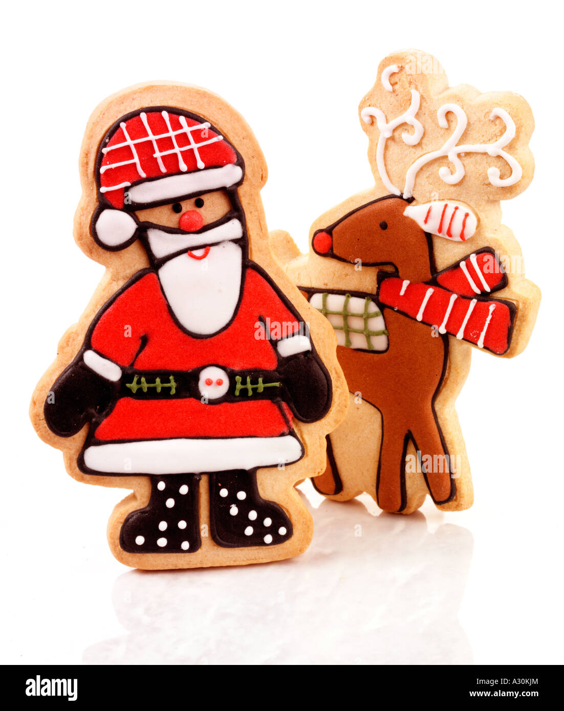 CHRISTMAS SANTA AND REINDEER BISCUITS / COOKIES CUT OUT Stock Photo - Alamy