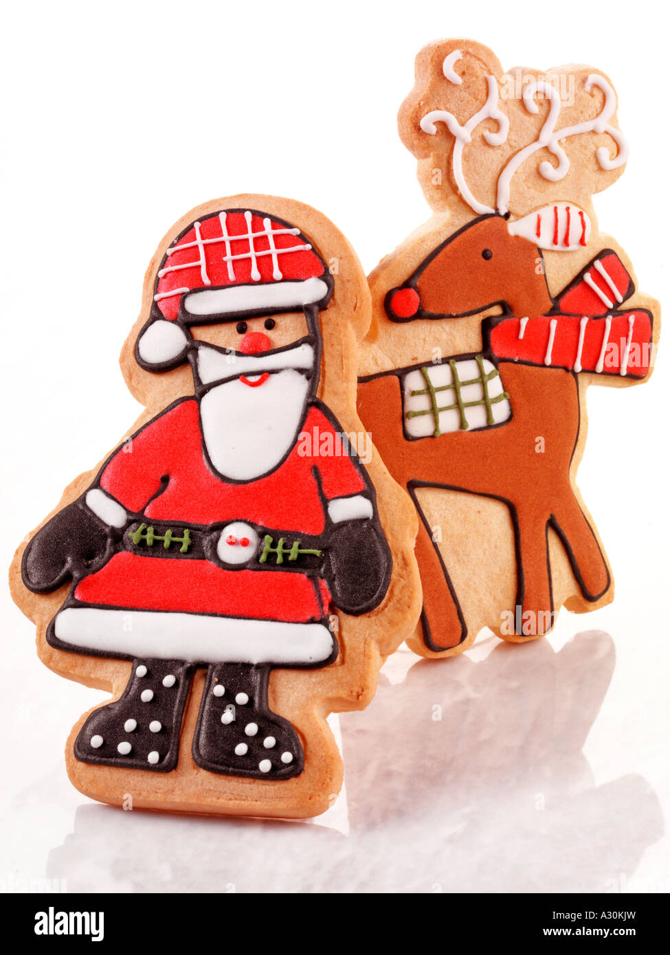 CHRISTMAS SANTA AND REINDEER BISCUITS / COOKIES Stock Photo - Alamy