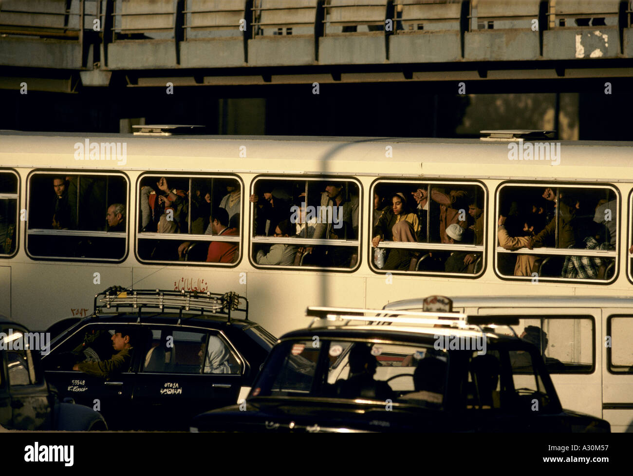 transport in egypt crowded bus Stock Photo - Alamy