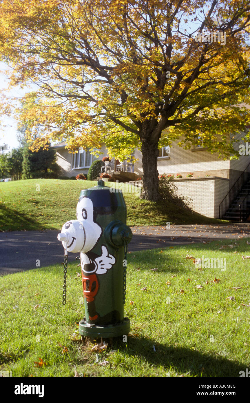 A fire hydrant painted as a cartoon character in New Carlisle in Quebec ...