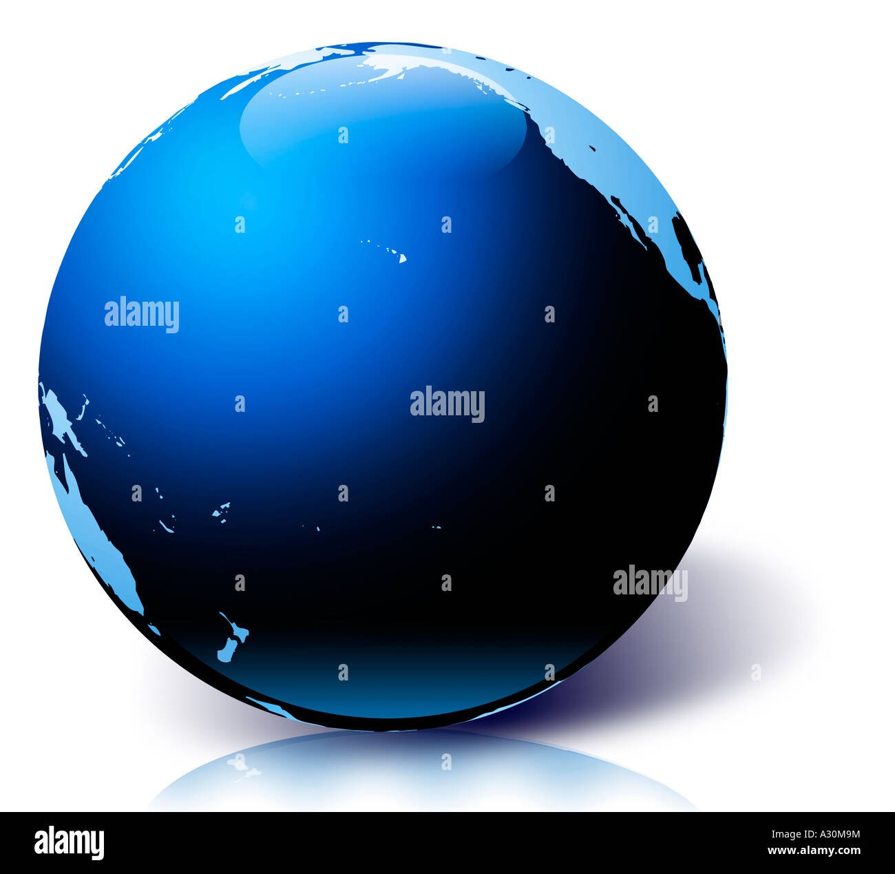 Globe with view of Pacific Ocean Stock Photo - Alamy