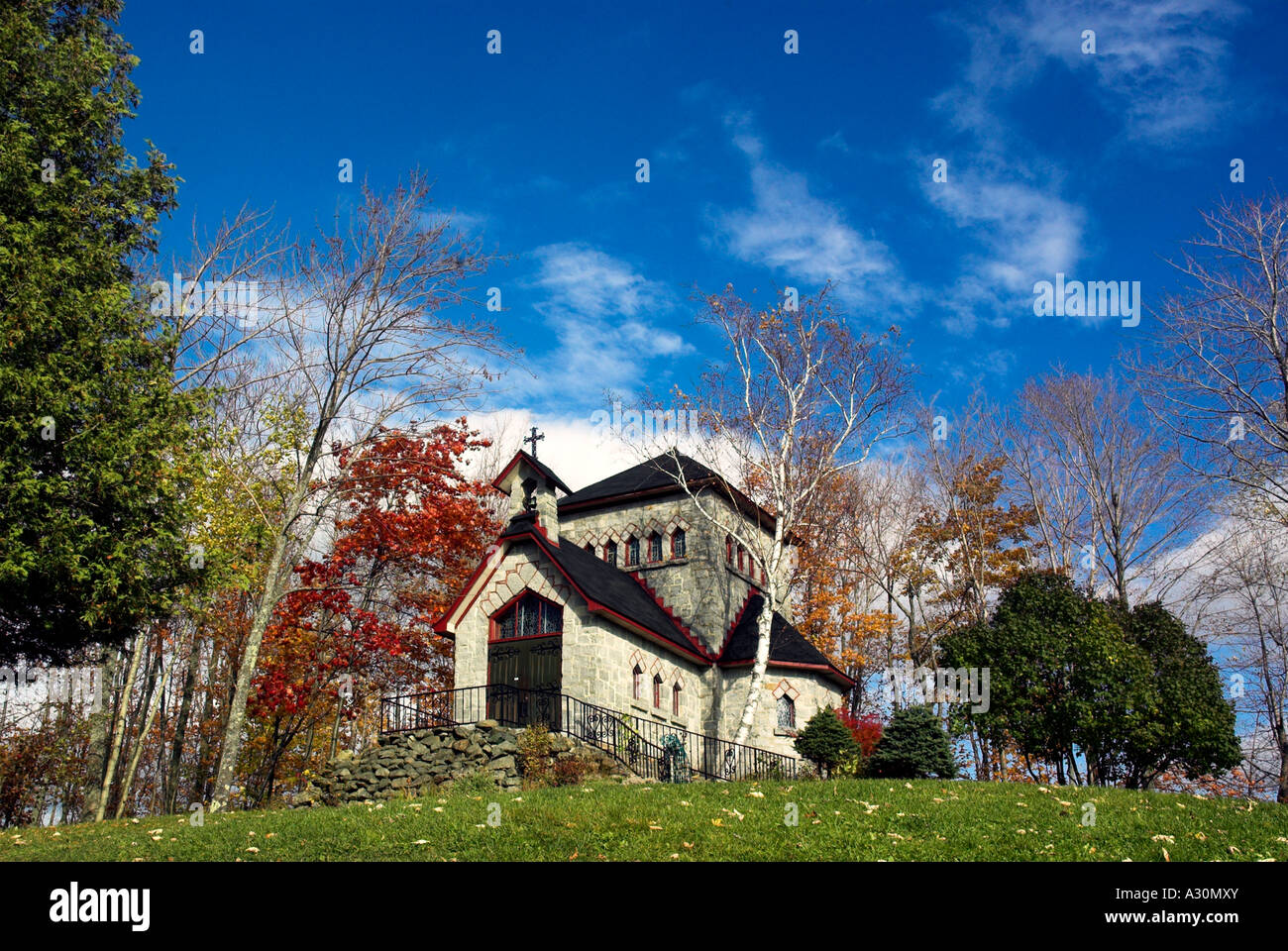 A chapel in the grounds of the monastery Abbaye de St Benoit de Lac in ...