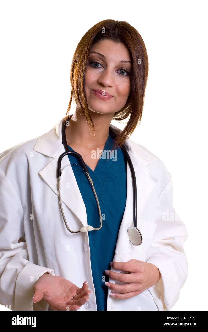 Attractive smiling lady doctor Stock Photo - Alamy
