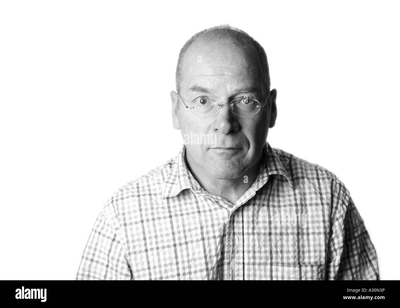 Man 50s portrait serious Black and White Stock Photos & Images - Alamy