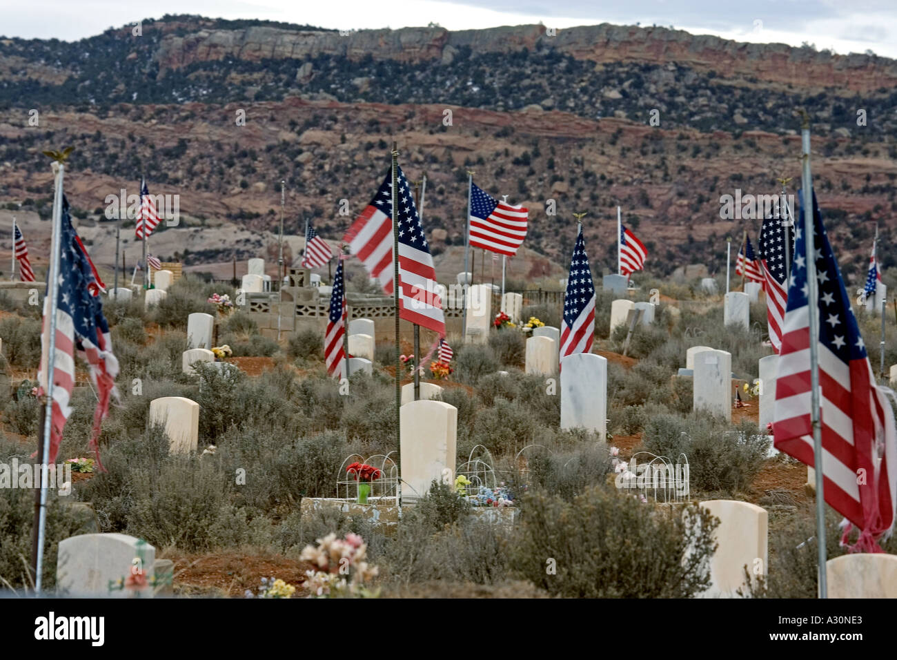 Veteran cemetery outside of Window Rock Arizona on the Navajo ...