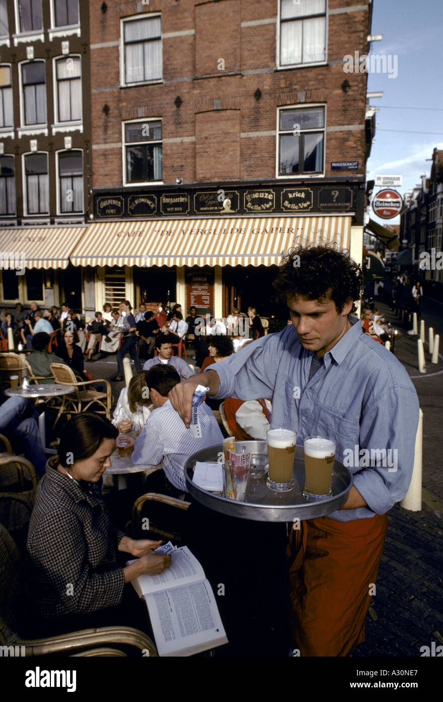 serving beer outside cafe Stock Photo - Alamy