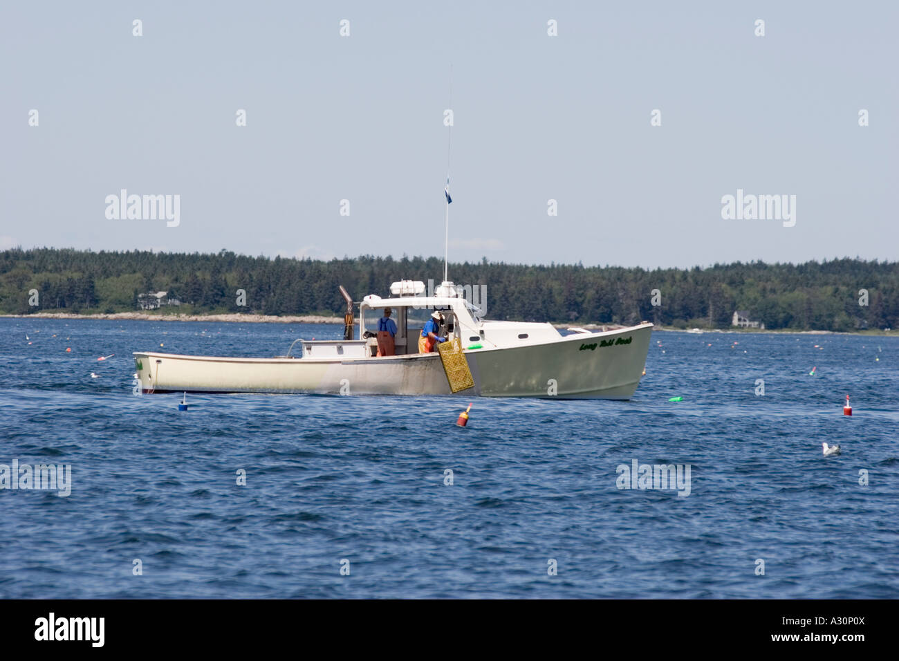 Lobsterboat LONG TAIL DUCK of Mosquito Harbor working the Muscongus Bay ...