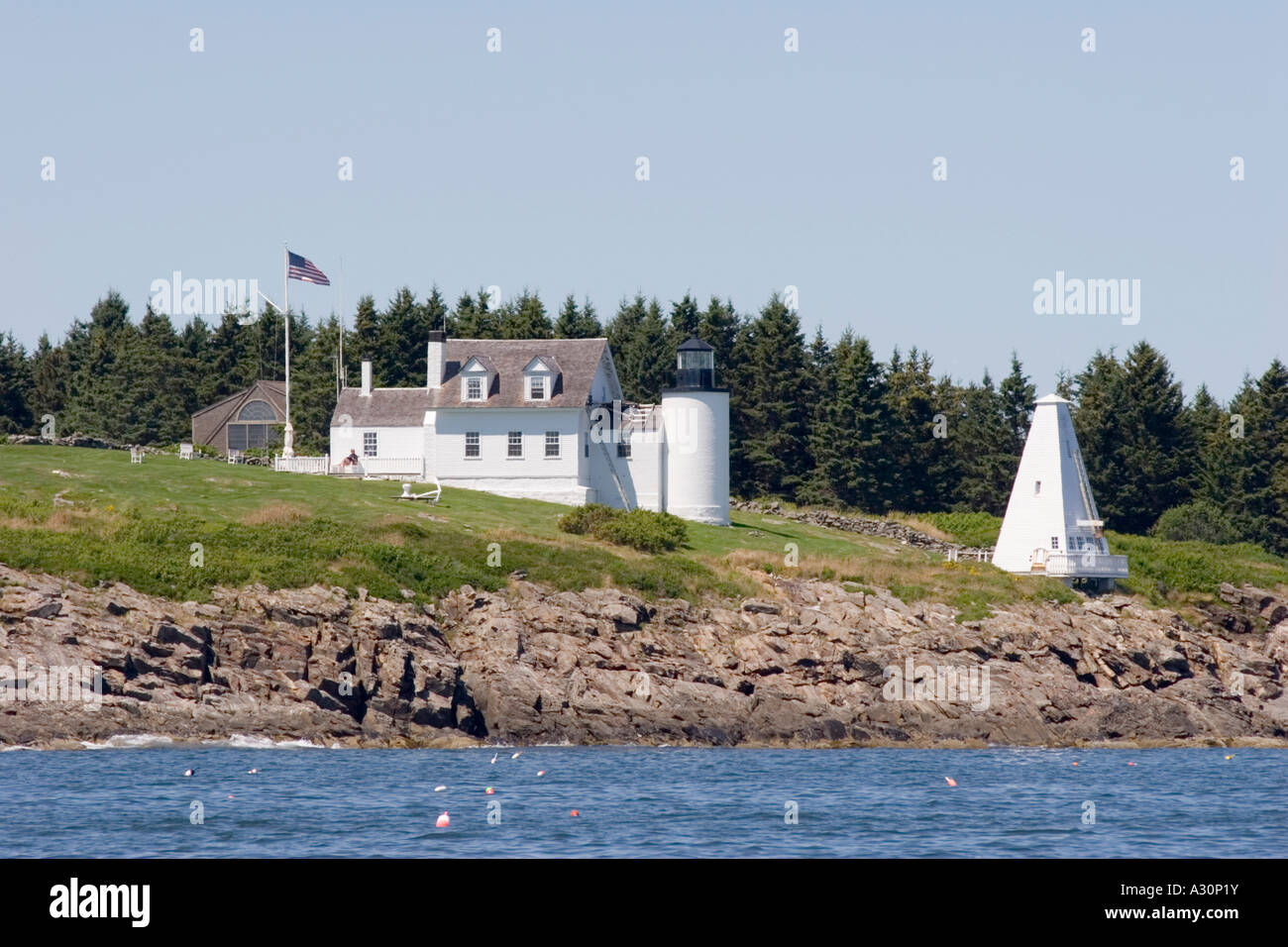Southern Island Light at the mouth of Tenants Harbor, Maine Stock Photo ...