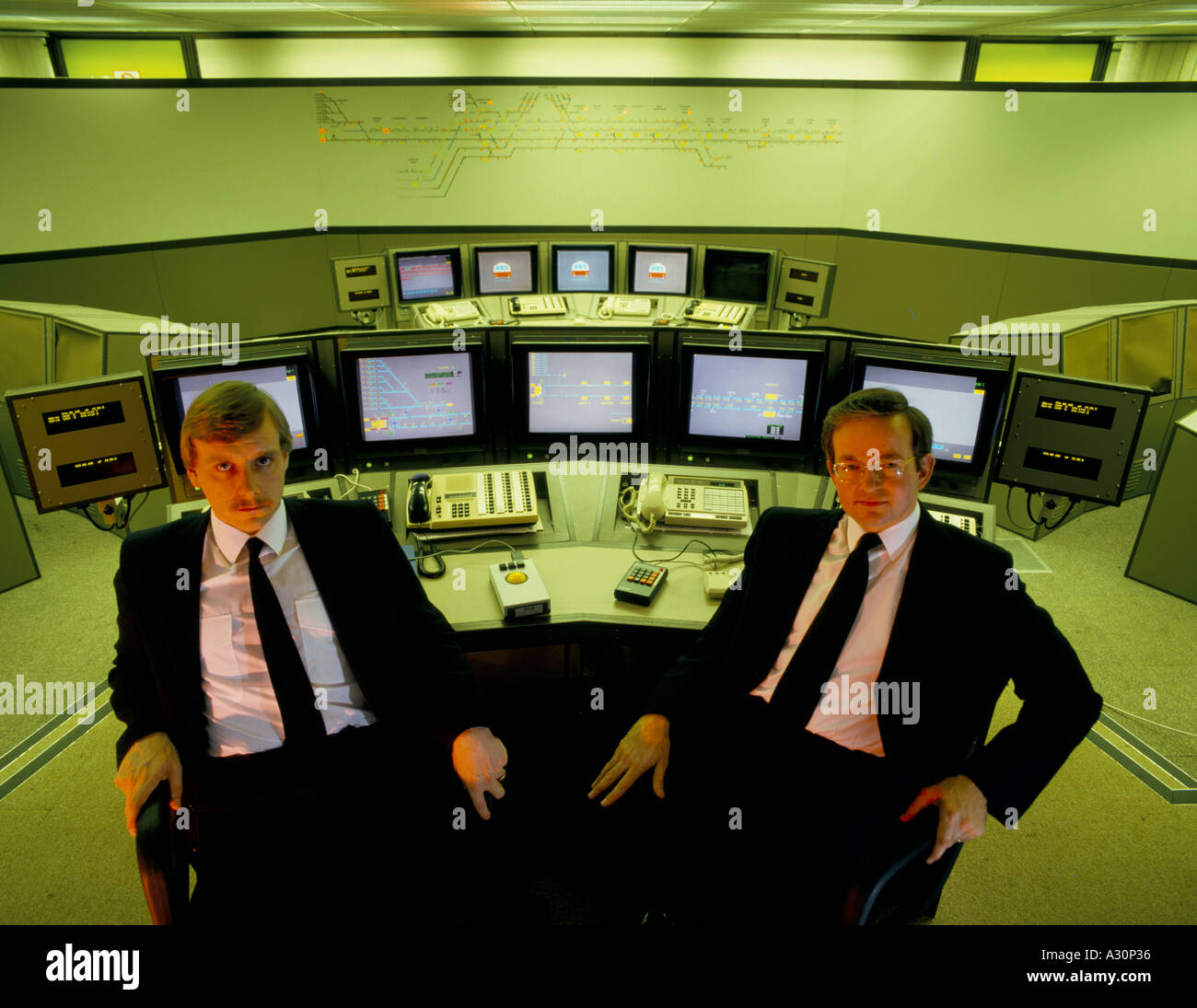 control room at london underground Stock Photo - Alamy