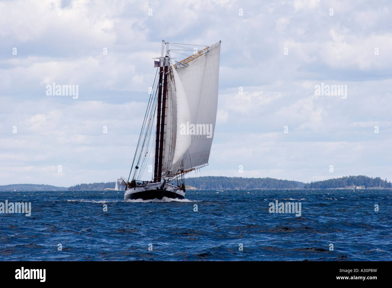 Schooner GRACE BAILEY Under Full Sail Stock Photo - Alamy
