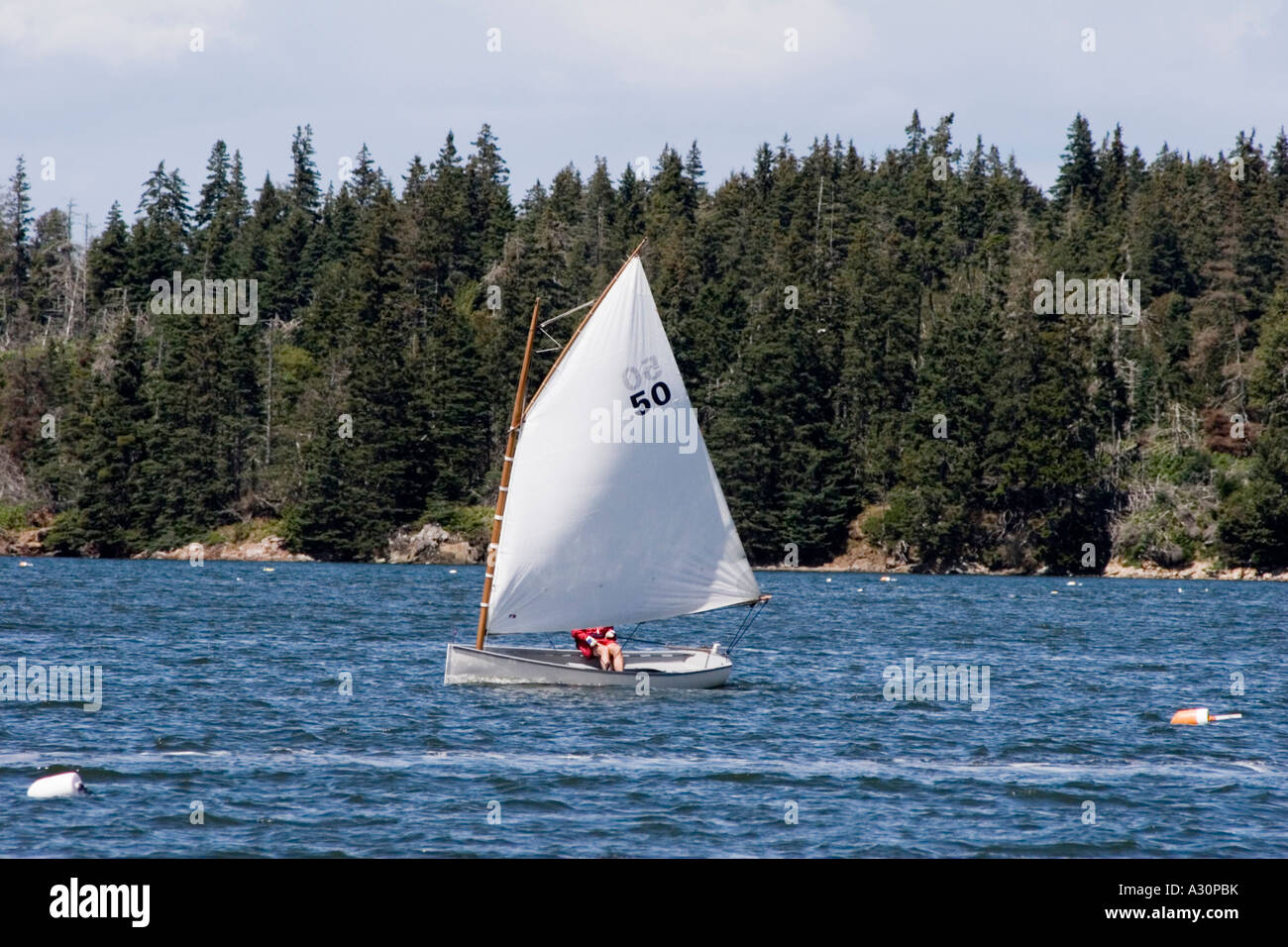 Gaff Rigged Catboat Stock Photo - Alamy