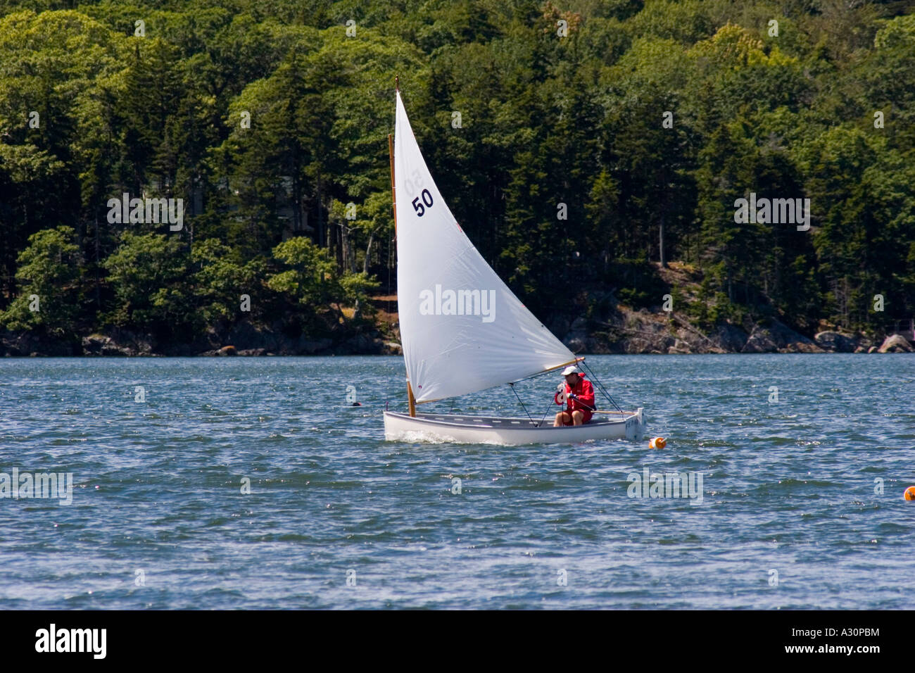 Gaff Rigged Catboat Stock Photo - Alamy