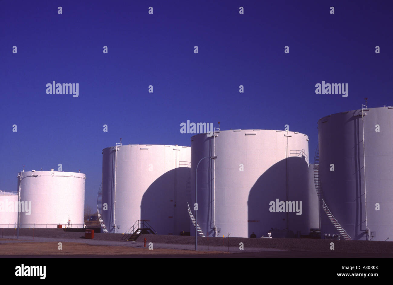 Oil tanks at a local refinery Stock Photo - Alamy