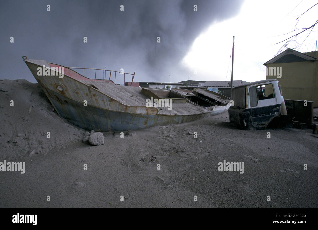 volcano over montserrat thick volcanic ash in the danger zone the ...