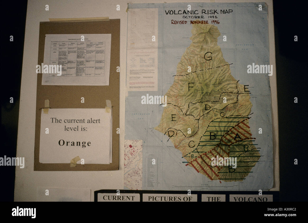 volcano over montserrat map inside the montserrat volcano observatory ...