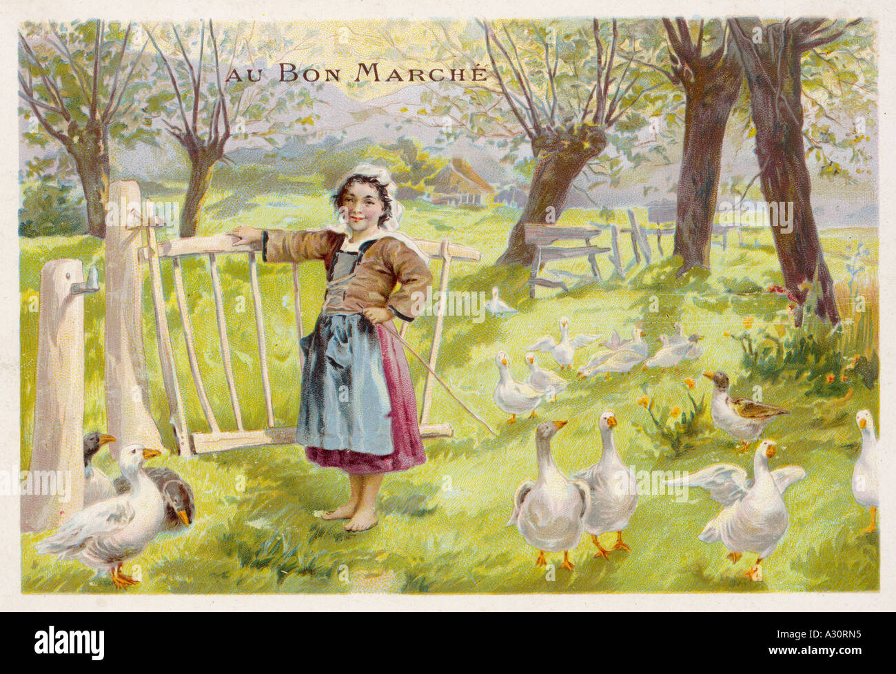 French Goose Girl Stock Photo - Alamy