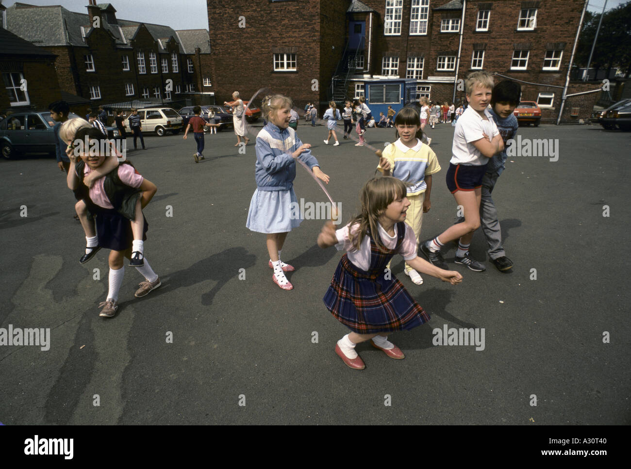 primary school playground scene Stock Photo - Alamy