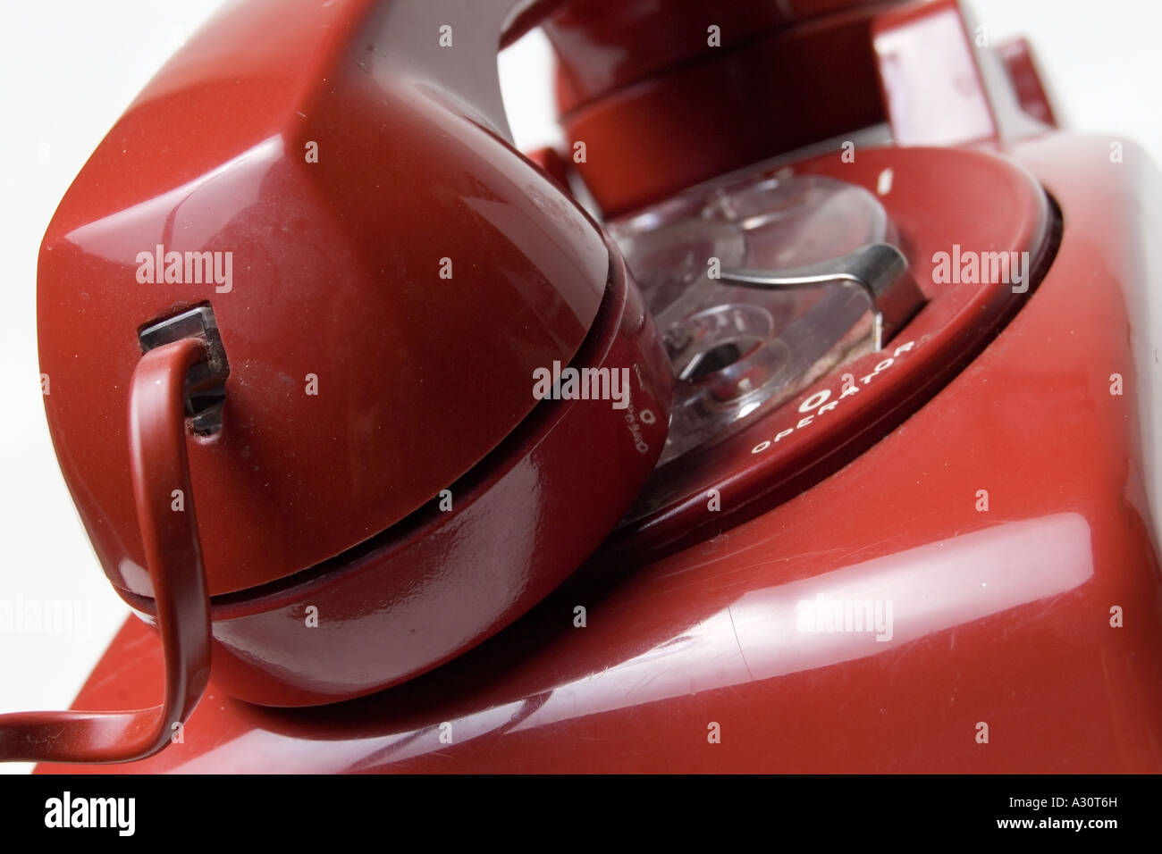 Red rotary telephone Stock Photo - Alamy