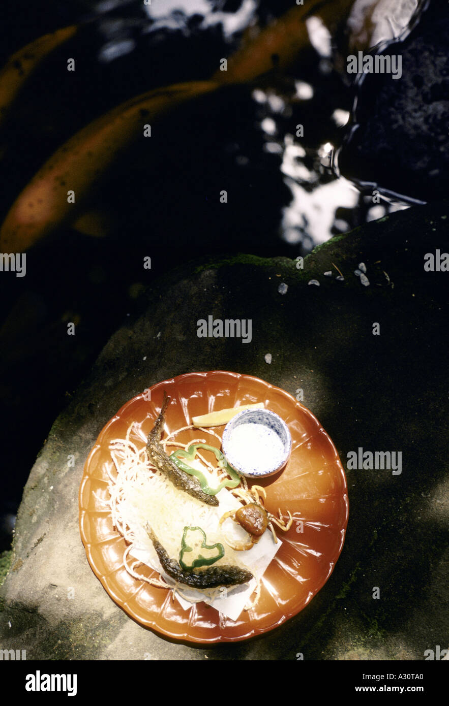 tokyo japan a sample of traditional japanese food is seafood and ...