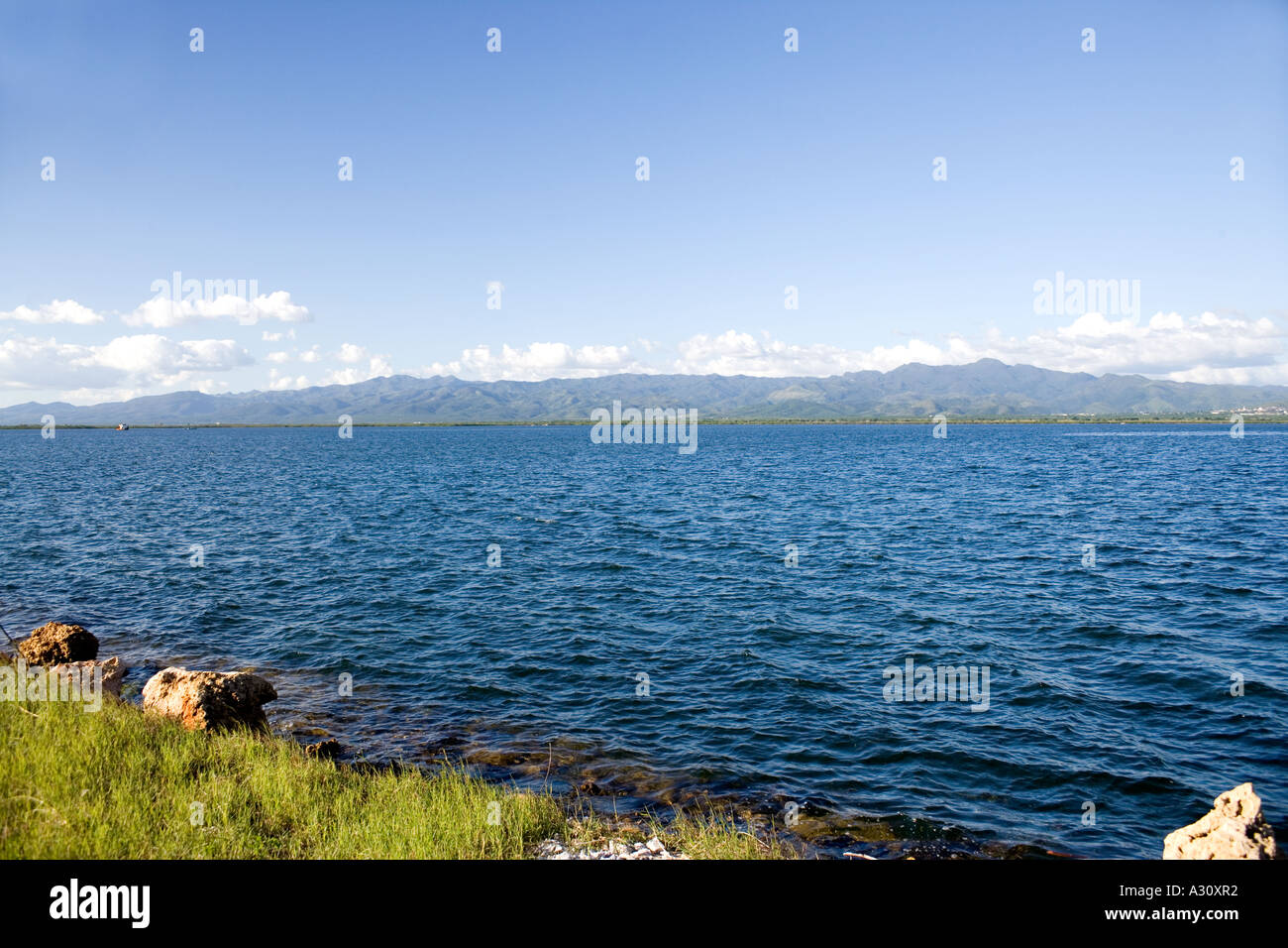 Trinidad and the Escambray mountains from the Ancon peninsula, Cuba ...