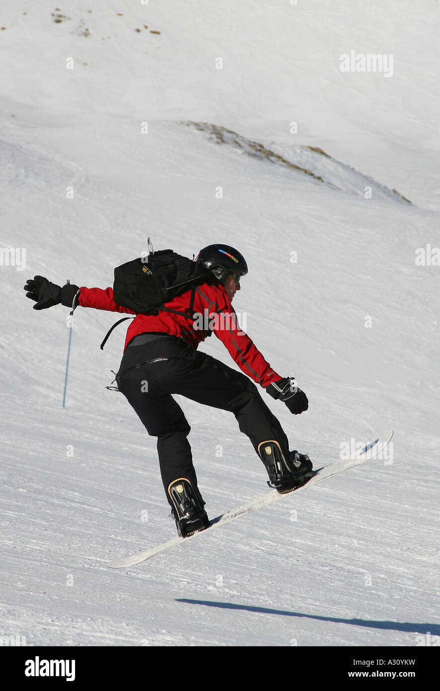 Snowboarder in Flight Stock Photo - Alamy
