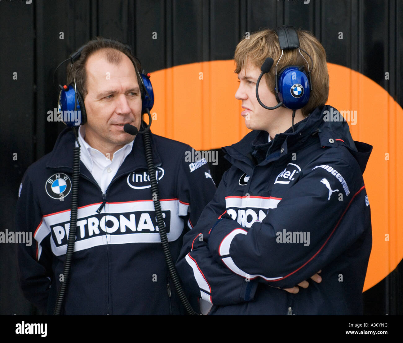 Willi Rampf and Sebastian Vettel during the Car Launch of the BMW ...