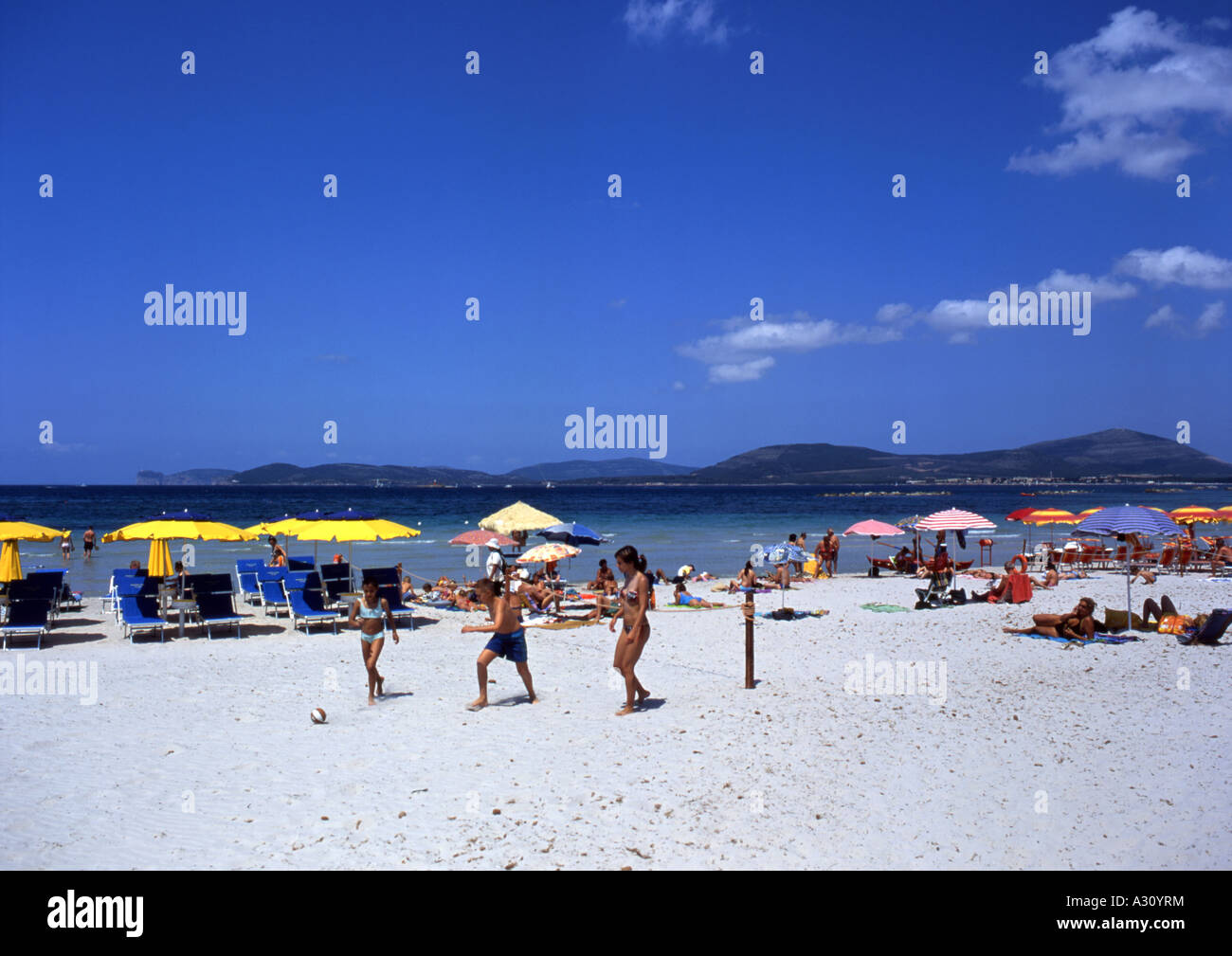 Beach Alghero Sardinia Italy Stock Photo - Alamy