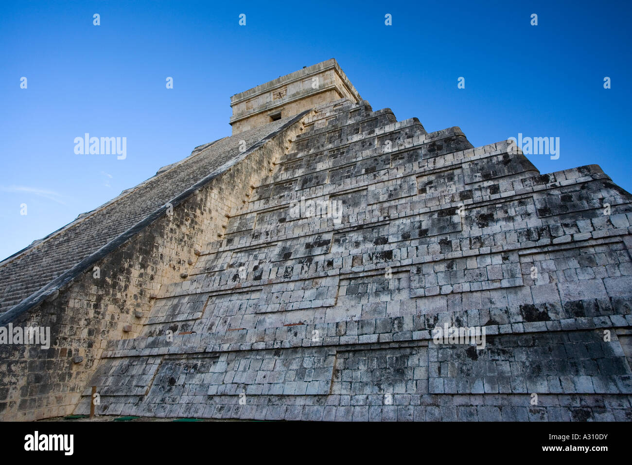 El Castillo the large Pyramid at the ruined Mayan city of Chichen Itza ...