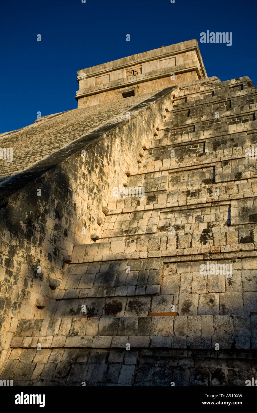 El Castillo the large Pyramid at the ruined Mayan city of Chichen Itza ...