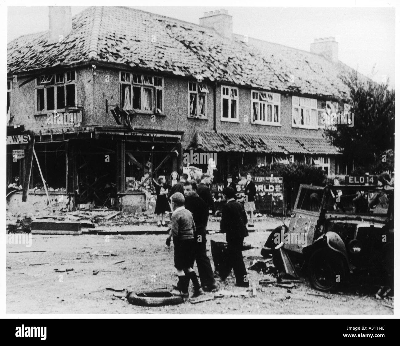 Shop Parade Bombed Stock Photo - Alamy