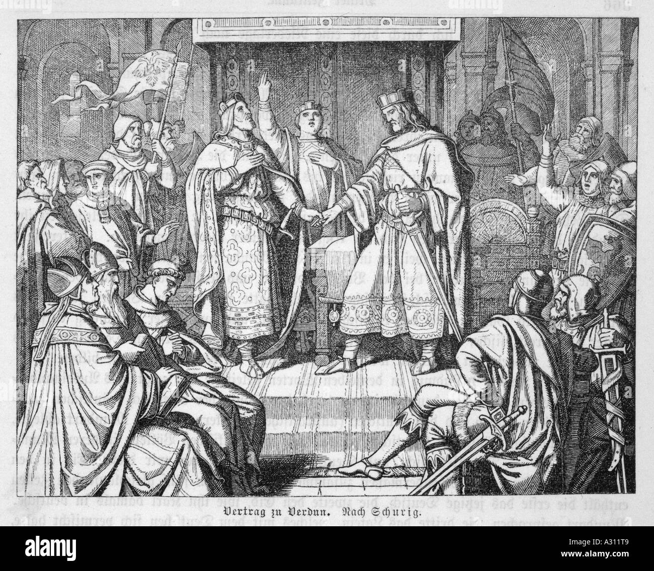 Treaty Of Verdun 843 Stock Photo - Alamy