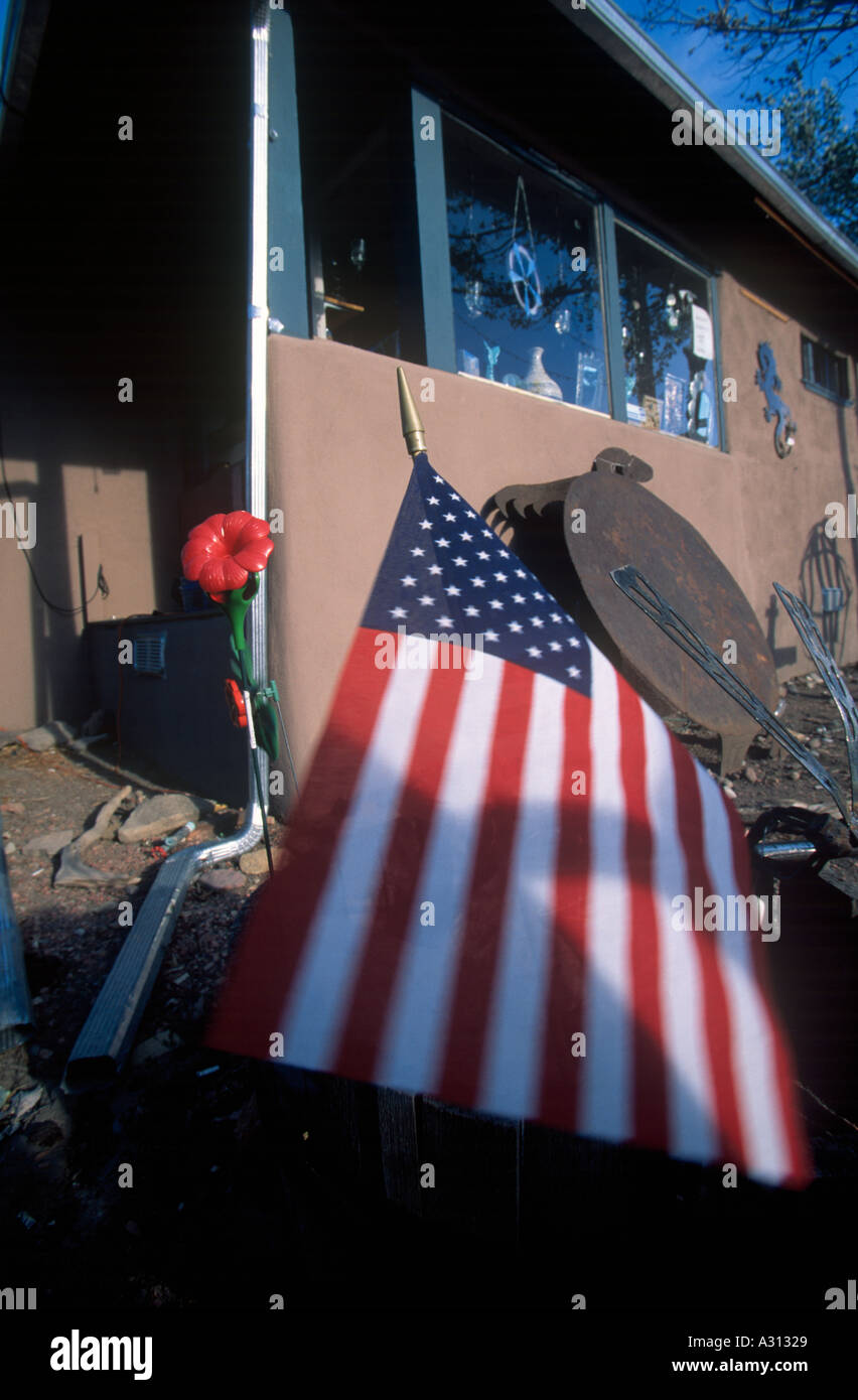American flag in store front hi-res stock photography and images - Alamy