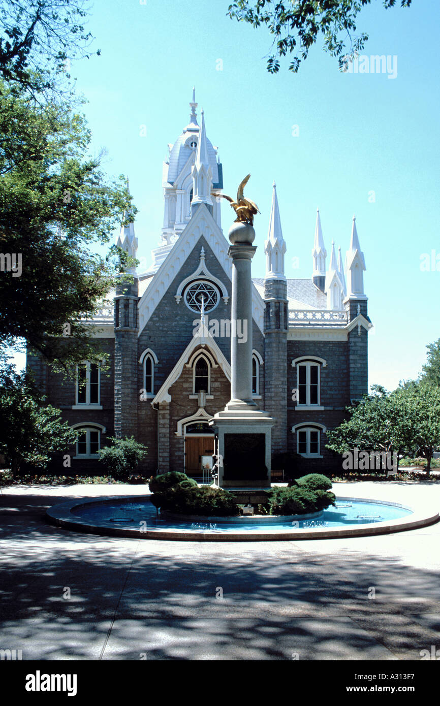 Assembly Hall and Seagull Monument, Temple Square, Salt Lake City, Utah ...