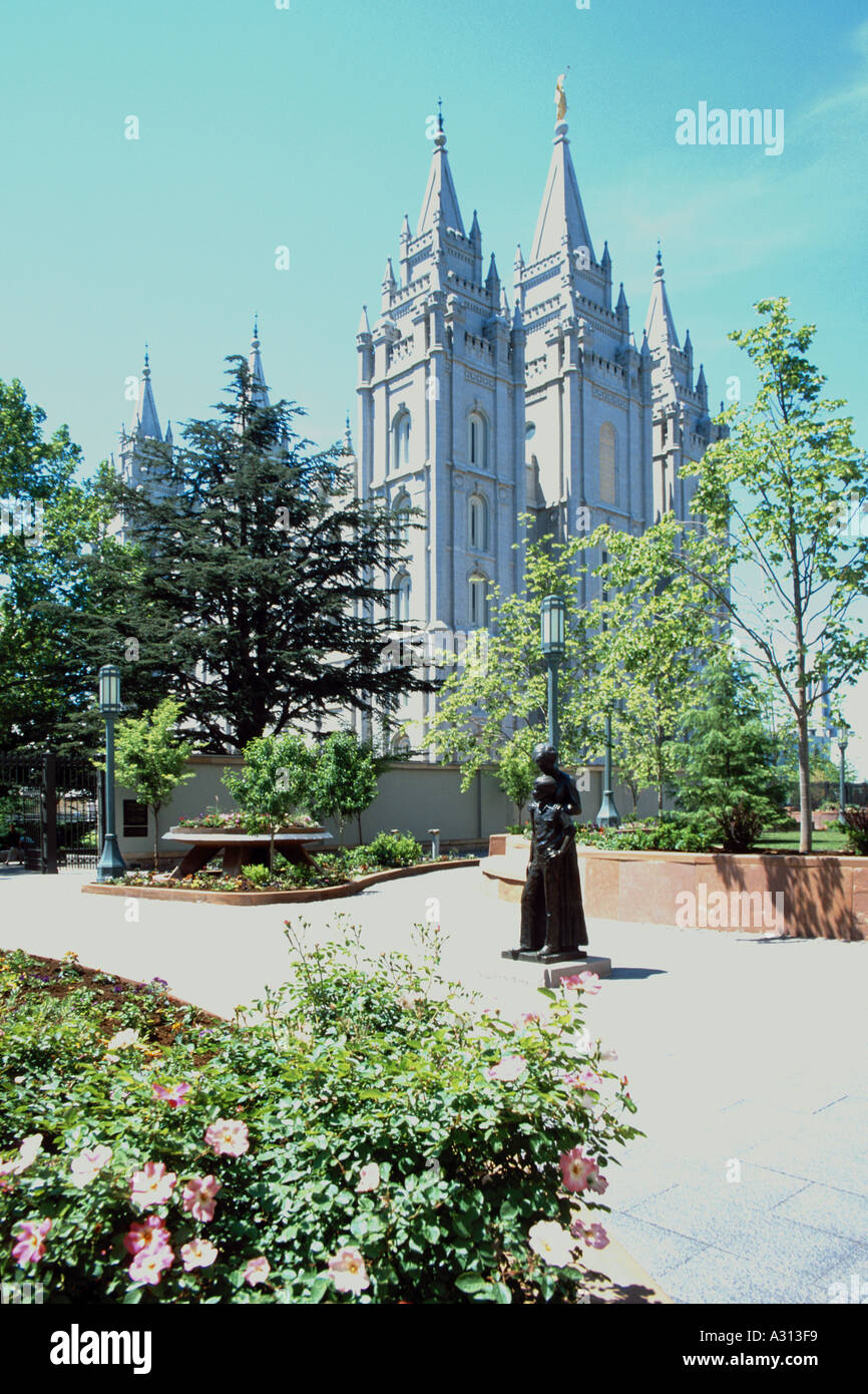 Salt Lake Temple and gardens, Temple Square, Salt Lake City, Utah, USA ...