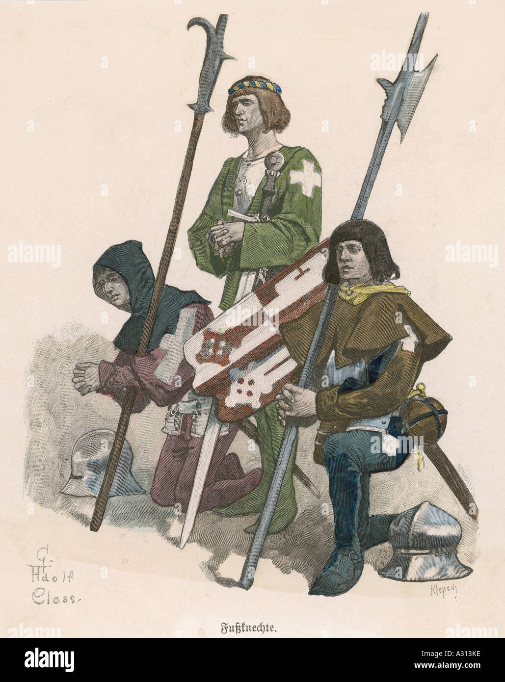 Swiss Soldiers 15th C Stock Photo - Alamy