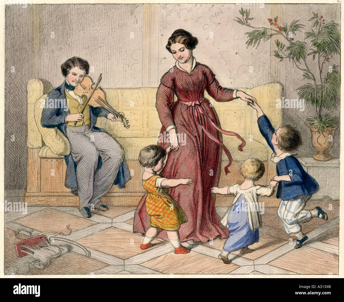 German Family At Play Stock Photo - Alamy