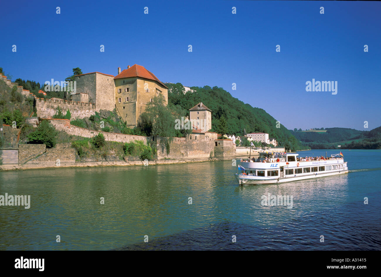 Tourist Ship Danube River Passau Germany Stock Photo - Alamy