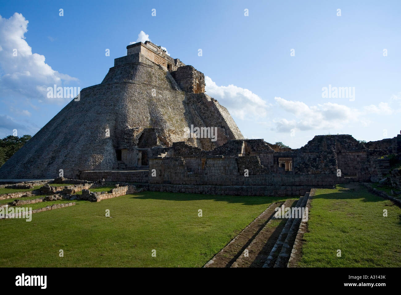 The Magician s Pyramid at the ruined Mayan city of Uxmal Stock Photo ...