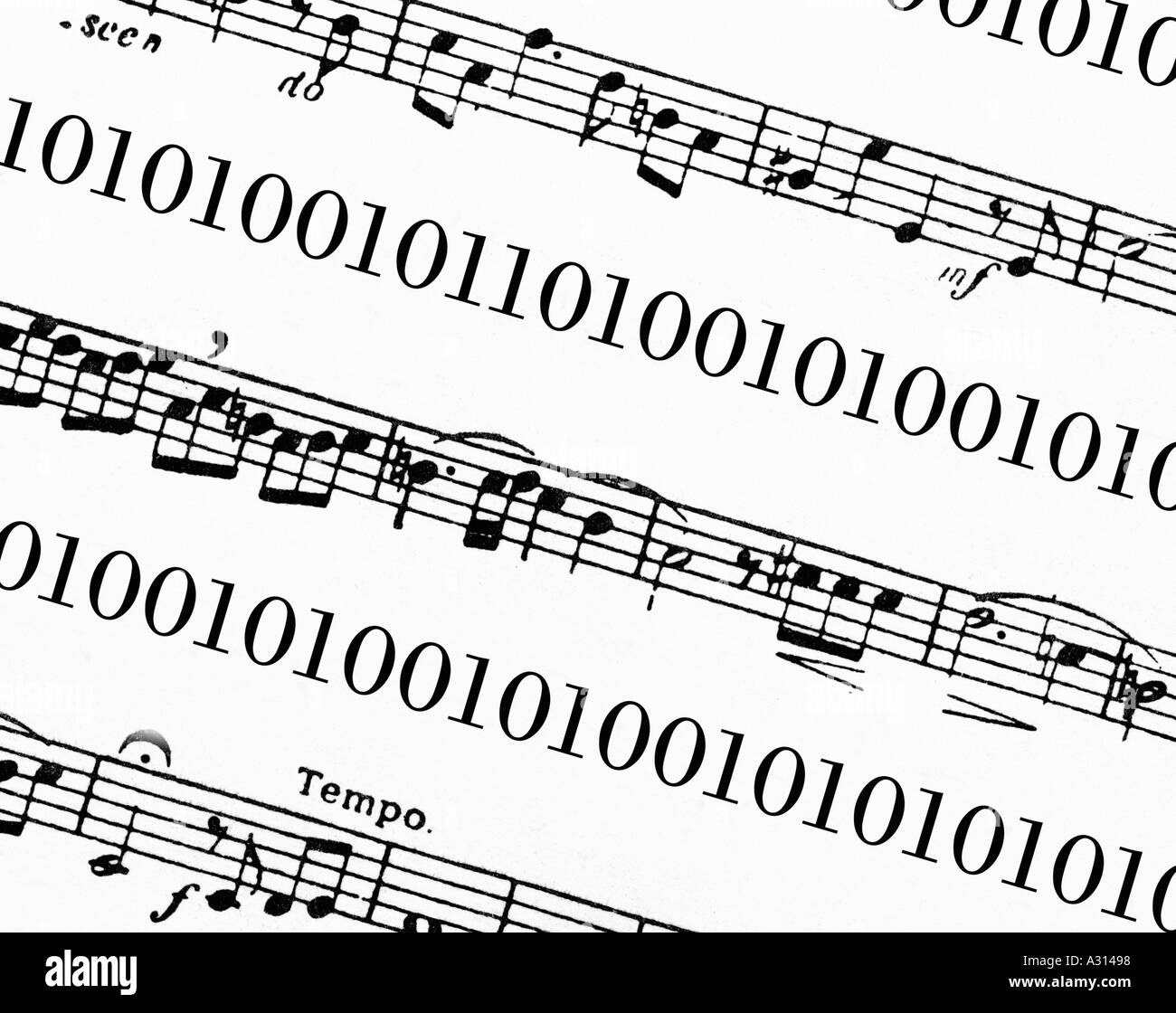 Digital music score Stock Photo - Alamy