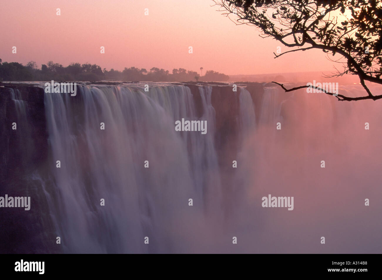 Victoria Falls Main Falls at dawn Stock Photo - Alamy
