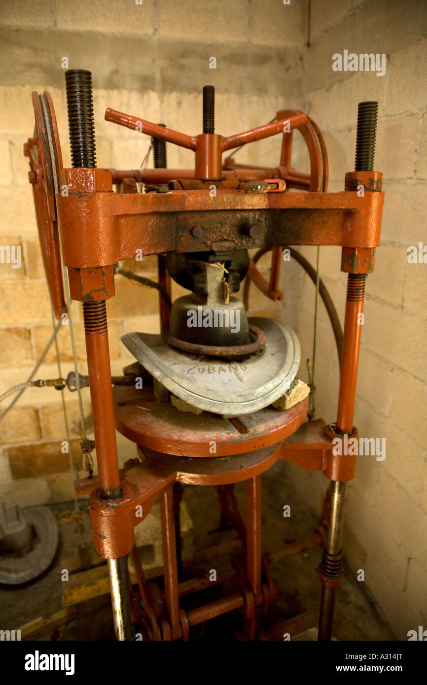 Machine that steam shapes the famous Becal panama straw hats in Mexico ...
