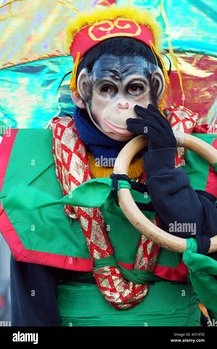 Chinese new year colourful monkey in costume London England United ...