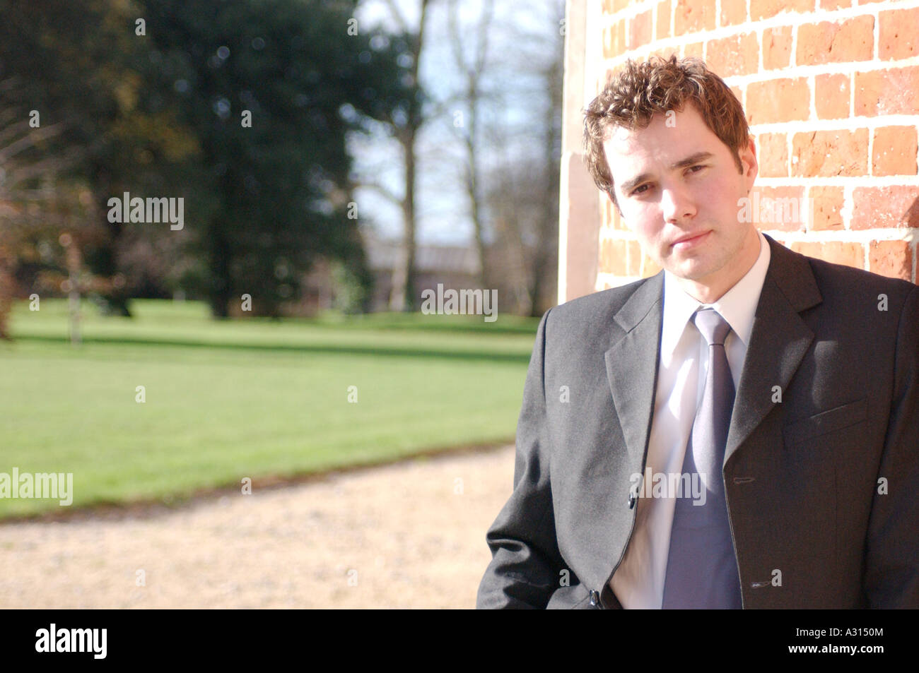 Royalty free photograph of British young business man outside office ...