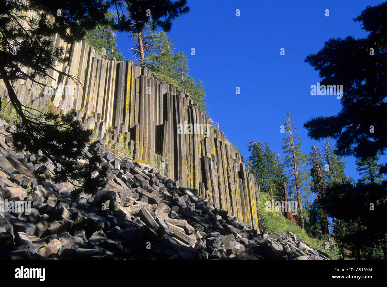 Columnar basalt formations at Devil's Postpile National Monument ...